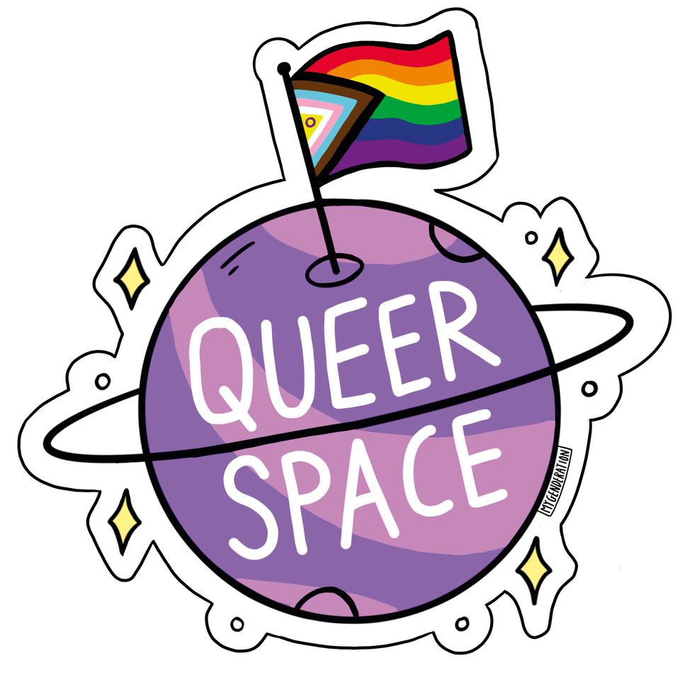 Queer Space Enamel Pride Pin Badge | Fox Fisher Studio